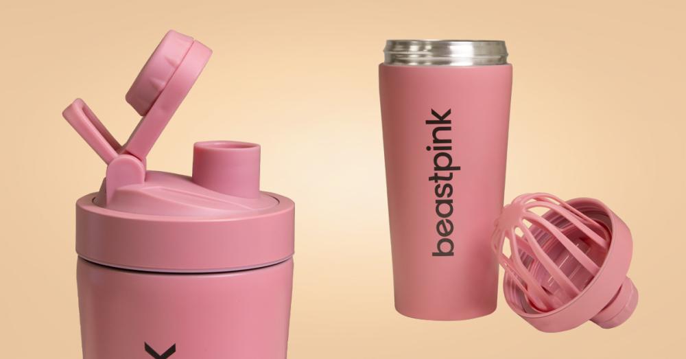 Steel Shaker 650 ml Pink - BeastPink | GymBeam.com