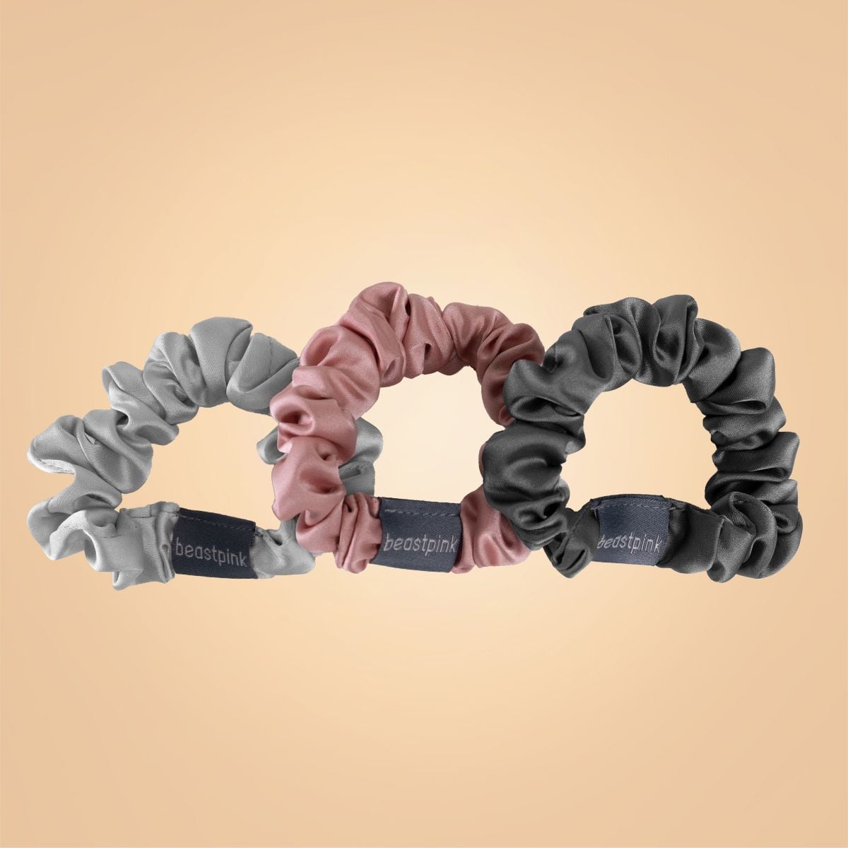 Set of Satin Hair Ties Mix - BeastPink | GymBeam.com