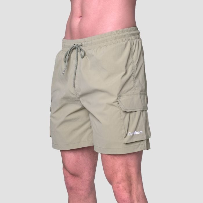 Men‘s Swim Cargo Shorts Olive - GymBeam | GymBeam.com