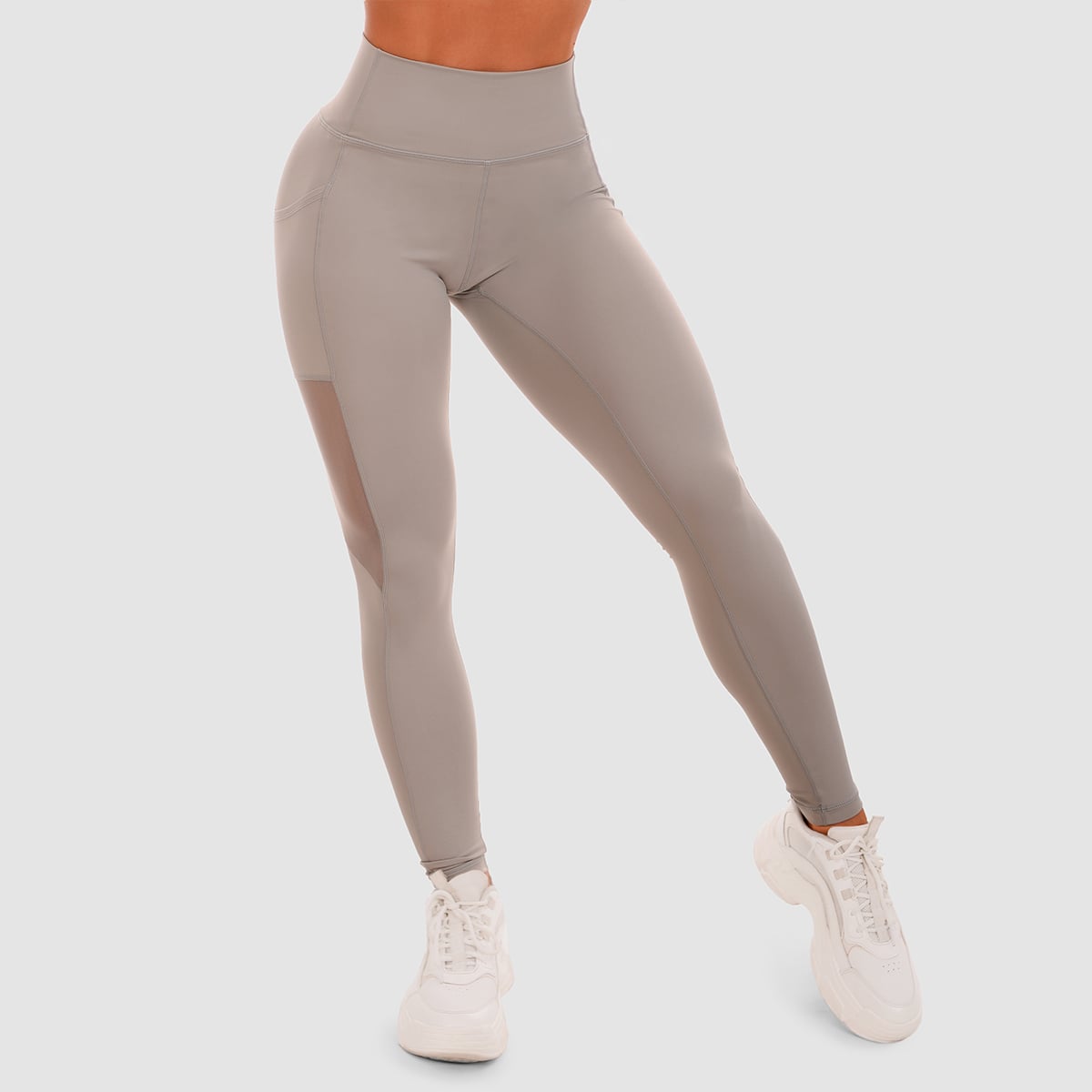Women‘s Mesh Panel Leggings Grey - GymBeam | GymBeam.com